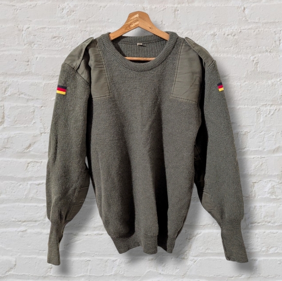 E & K | Sweaters | Vintage German Army Commando Olive Green Wool ...